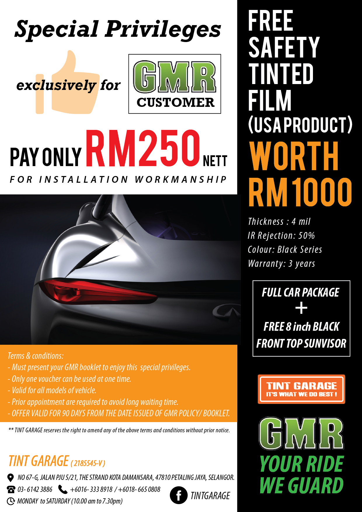 Tint Garage – Promotional Leaflet – 316 creative solution