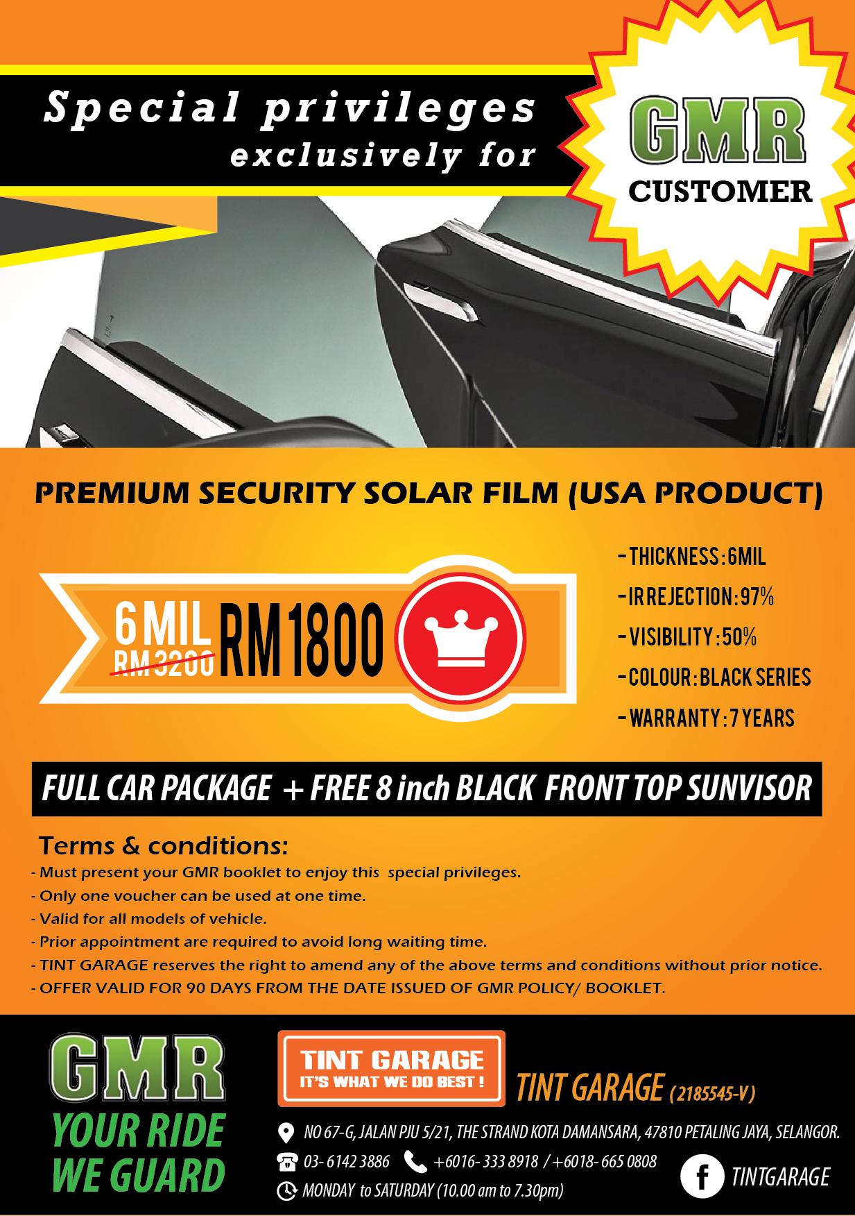 Tint Garage – Promotional Leaflet – 316 creative solution